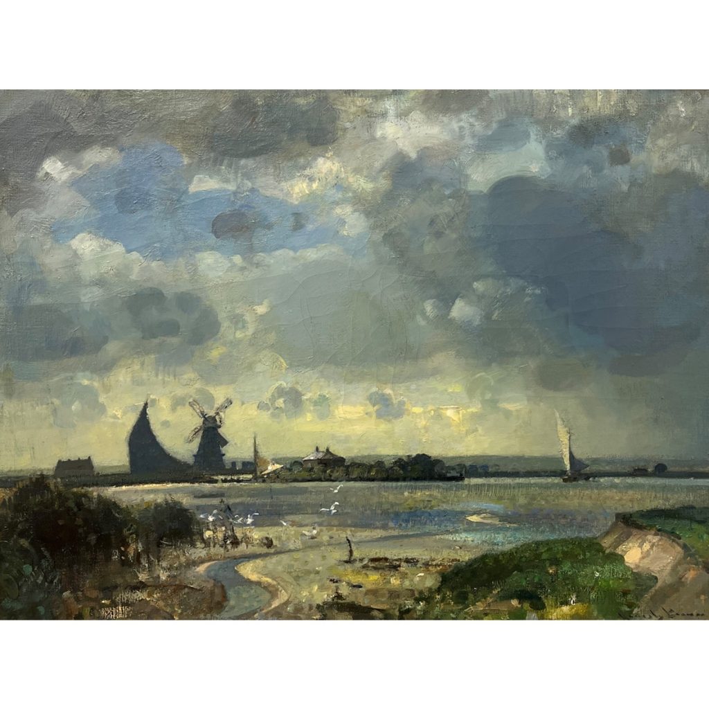 Sir John Alfred Arnesby Brown RA (1866 - 1955) ‘The Estuary, Ebbing Tide’